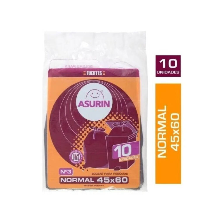 Bolsas Residuos Asurin 45X60 Planas N.3 X 10 Unid - SuperUno