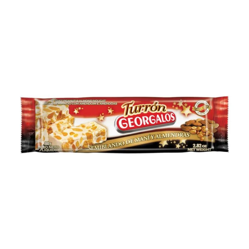 Turron Georgalos S/Bla Mani Y Almendras X 80 Gr - SuperUno